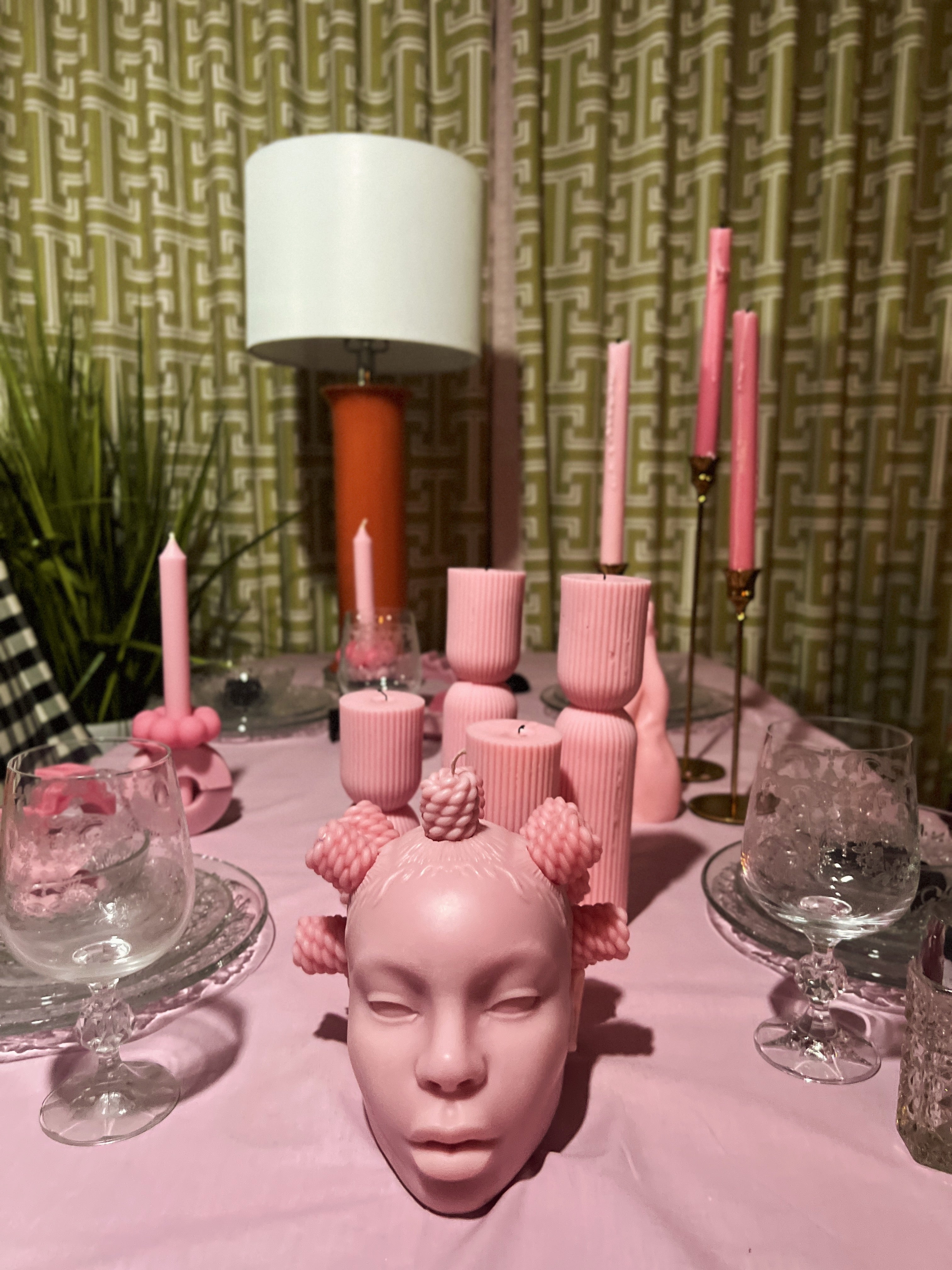 Crown Glory Bantu Knot Candle in Pink Kitty ™ (removable knots ...